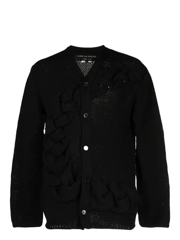 Comme Des Garçons Braided-band Cardigan - Black