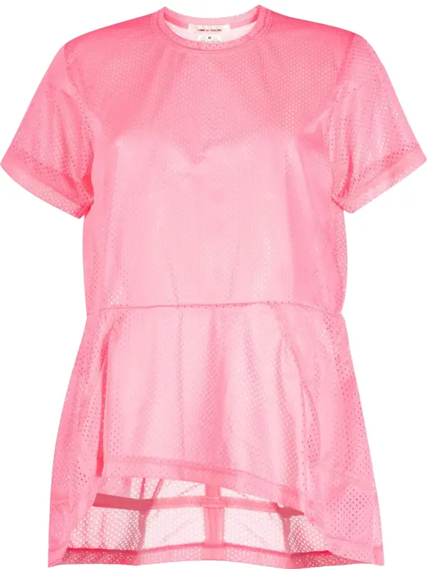Comme Des Garçons Asymmetric-hem T-shirt - Pink