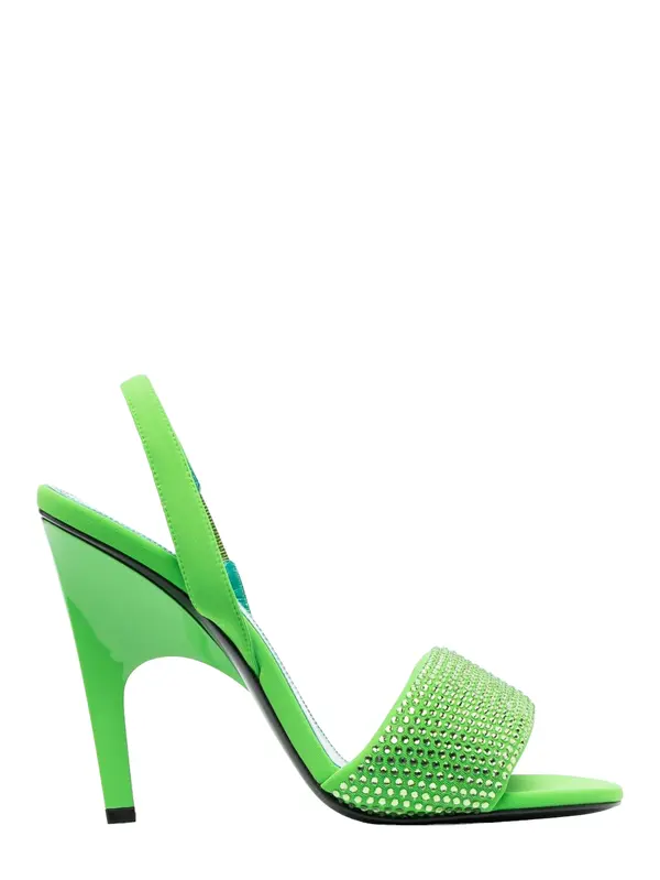 Attico Crystal-embellished Sandals - Green