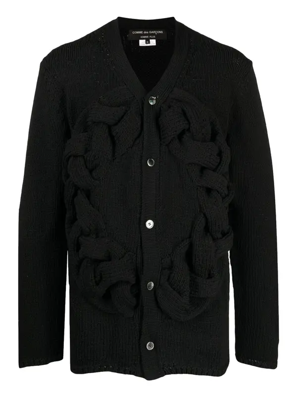 Comme Des Garçons Braided Band Cardigan - Black