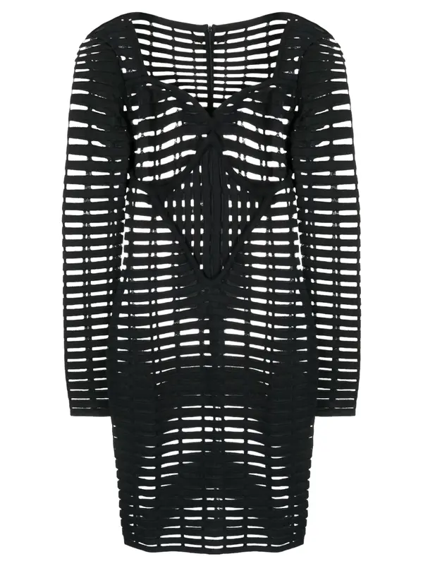 GENNY Open-knit Minidress - Black