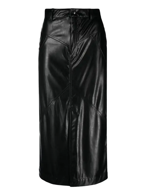 MARANT ETOILE Breanne Faux-leather Midi Skirt - Black