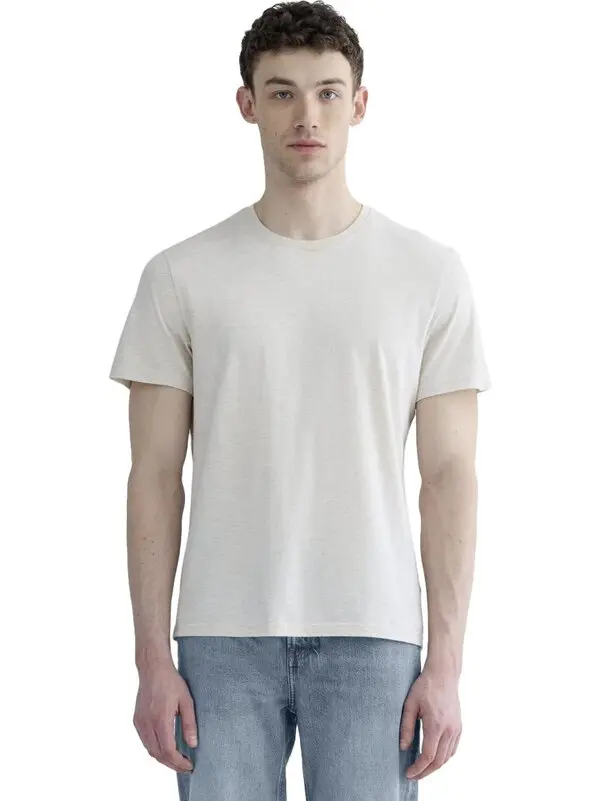 Everlane Essential Organic Crew Neck Tshirt - Heathered Oat