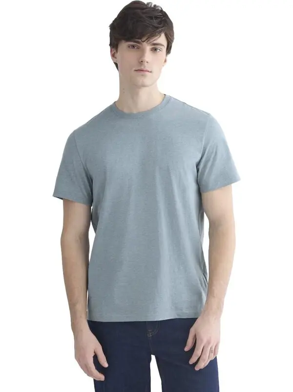 Everlane Essential Organic Crew Neck Tshirt - Heathered Sea
