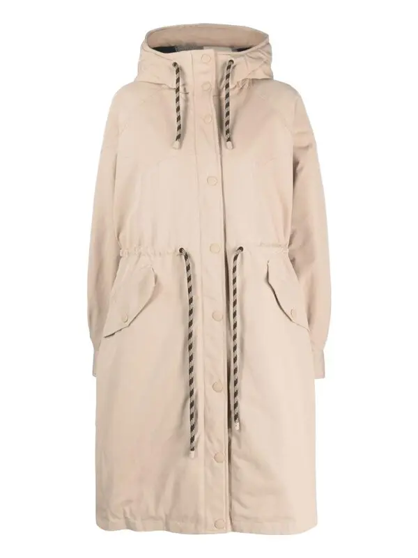 Woolrich Long-line Parka Coat - Neutrals