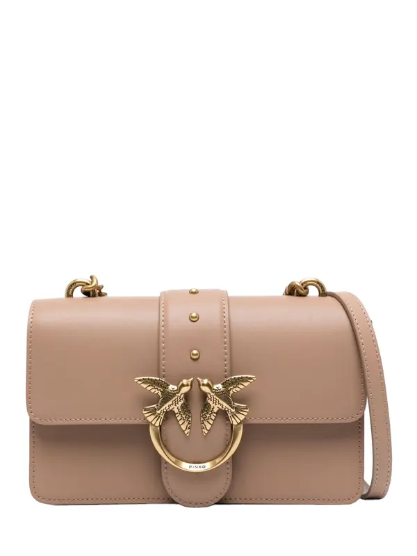 Pinko Mini Love One Leather Bag - Neutrals