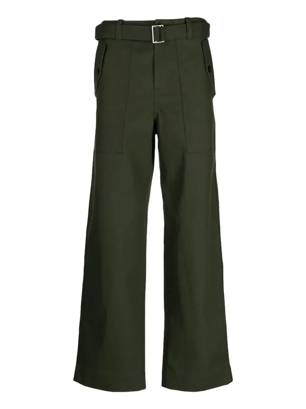 Maison Kitsuné Belted-waist Trousers - Green