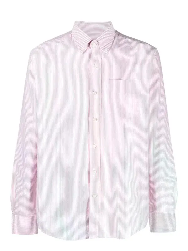 DEPERLU Pinstripe-pattern Cotton Shirt - Pink