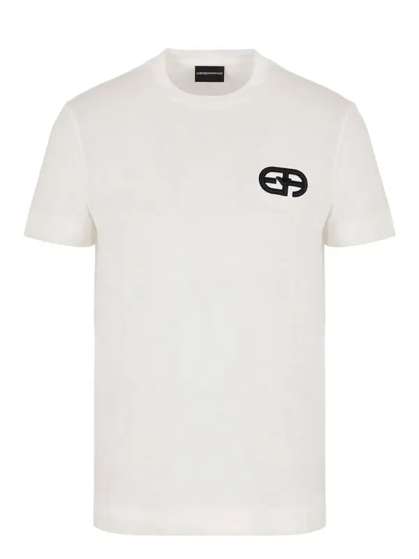 Emporio Armani Logo-embroidered T-shirt - White