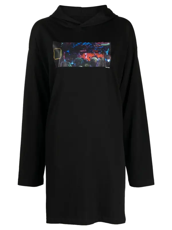 MAISON MARGIELA Numbers-motif Cotton Dress - Black