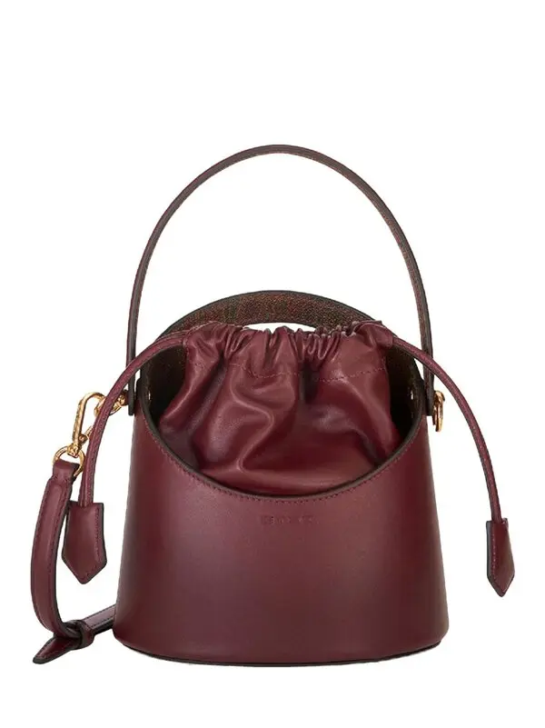 Etro Mini Saturno Leather Bucket Bag - Red