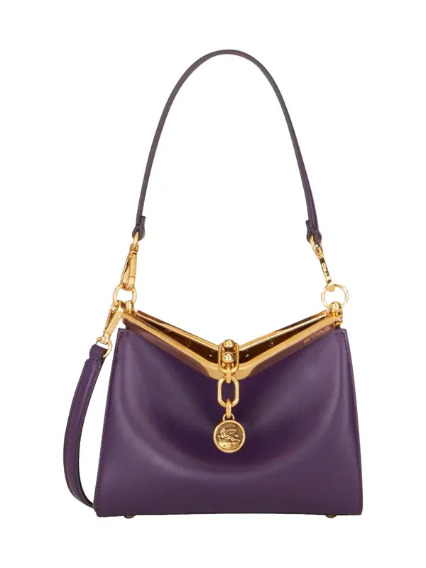 Etro Vela Leather Shoulder Bag - Purple