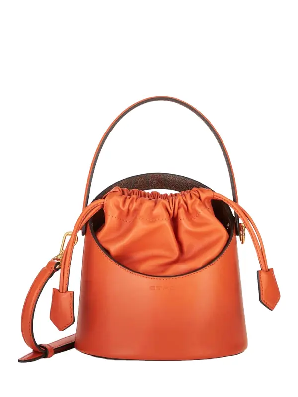 Etro Mini Leather Bucket Bag - Orange