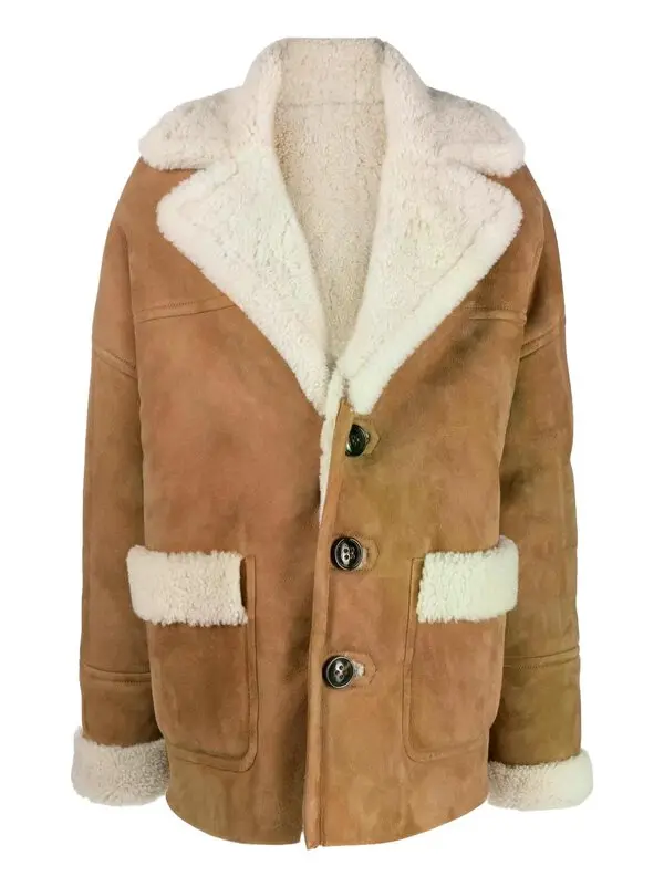 Dsquared2 Padded Leather Coat - Brown