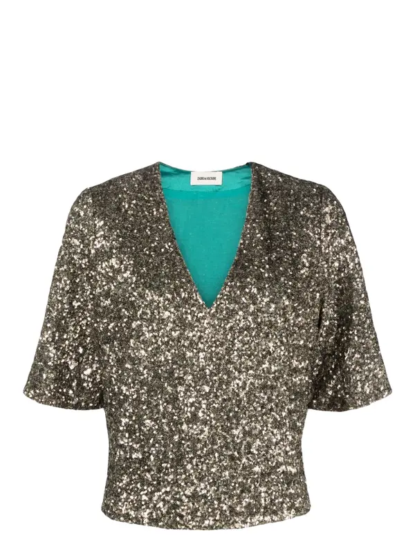 Zadig&Voltaire Sequin-embellished Blouse - Gold