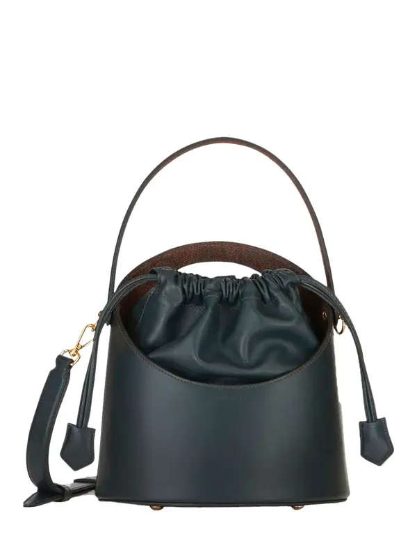 Etro Saturno Leather Bucket Bag - Green