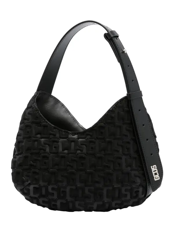 Gcds Comma Monogram-embossed Small Shoulder Bag - Black