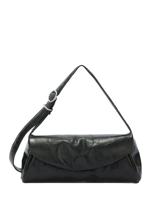 JIL SANDER Cannolo Grande Leather Bag - Black