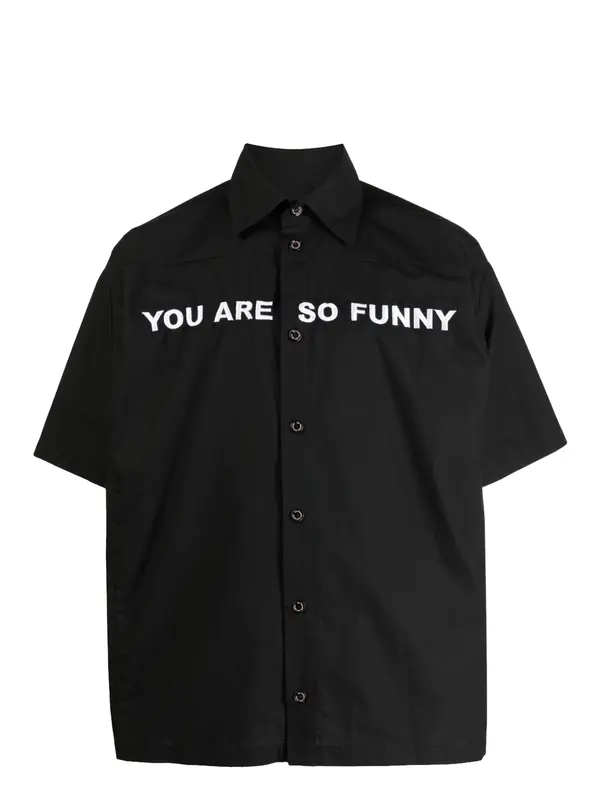 Natasha Zinko You Are So Funny' Cotton Shirt - Black