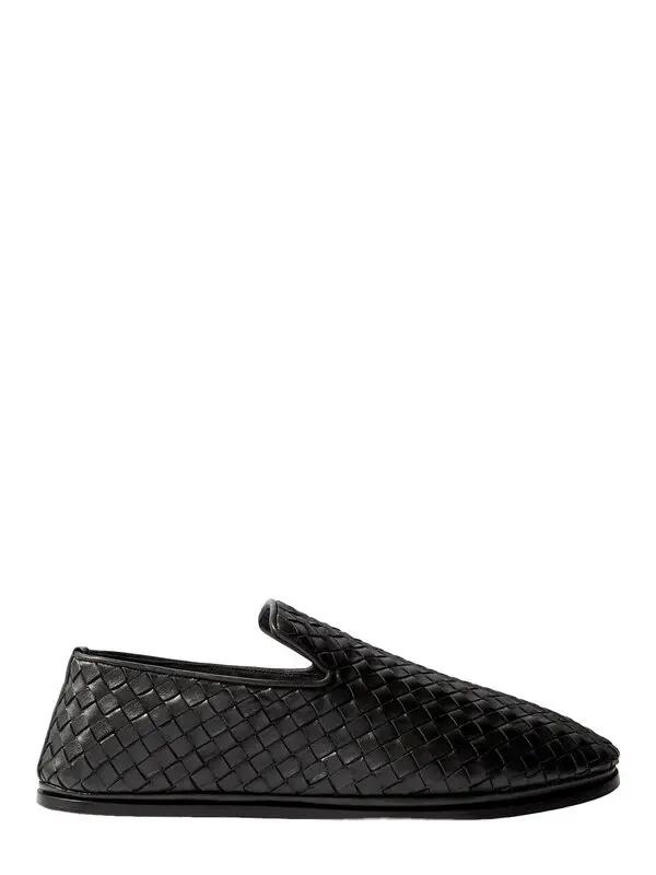 Bottega Veneta Intrecciato Full-grain Leather Slippers - Green
