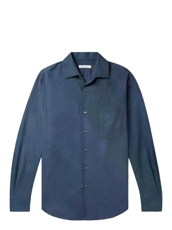 Loro Piana André Cotton-flannel Shirt - Blue