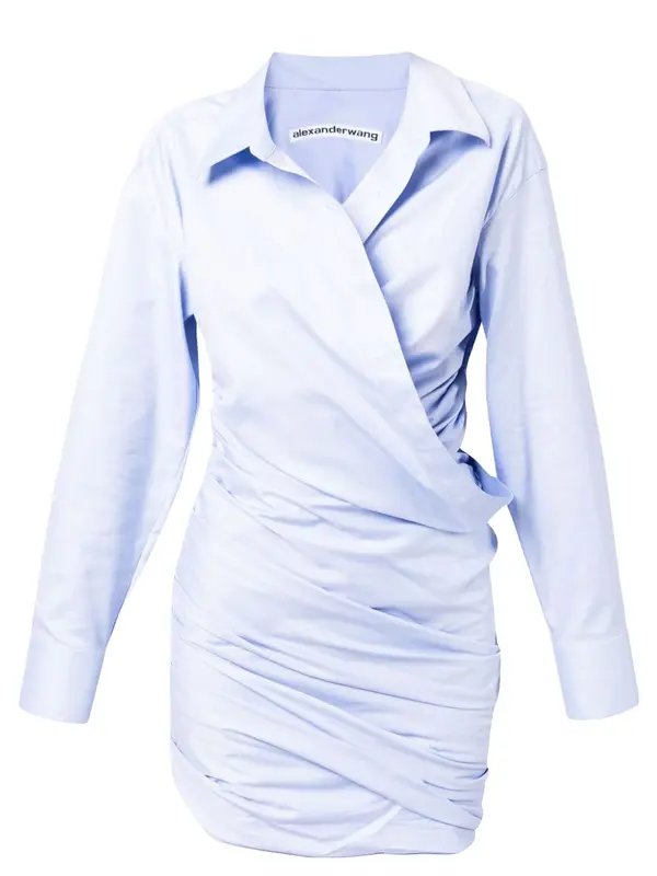 Alexander Wang Asymmetric Cotton Shirtdress - Blue