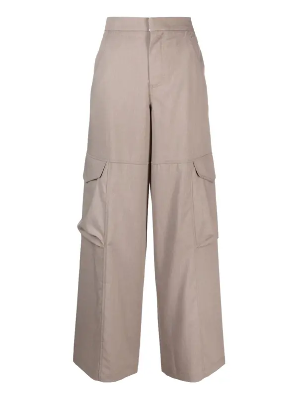 Gcds Wide-leg Cargo Trousers - Grey