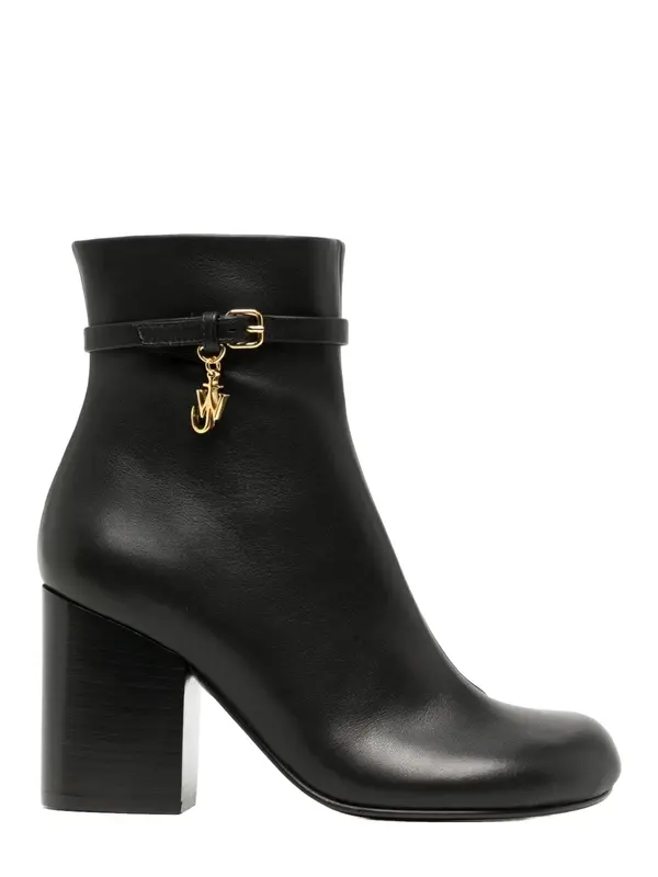 JW Anderson 80mm Logo-charm Leather Boots - Black