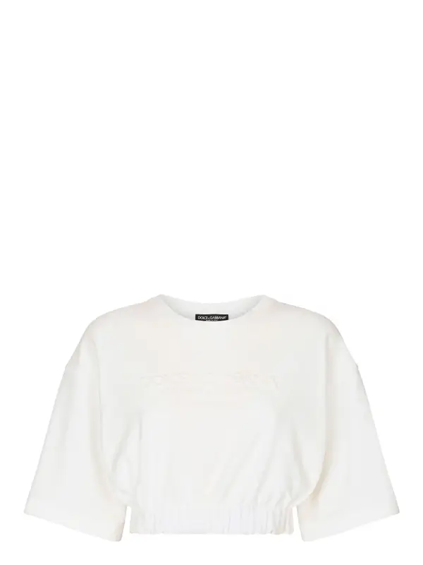 Dolce & Gabbana Elasticated-waistband T-shirt - White
