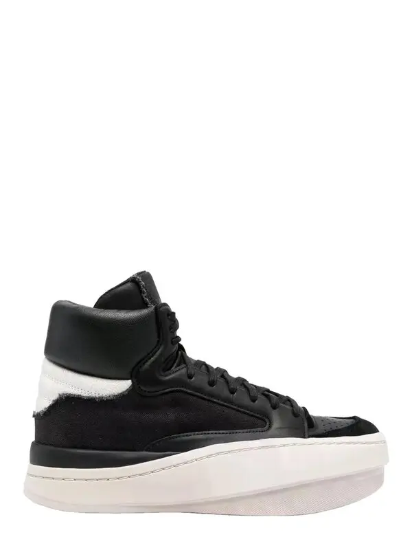 Y3 Centennial Panelled Leather Sneakers - Black