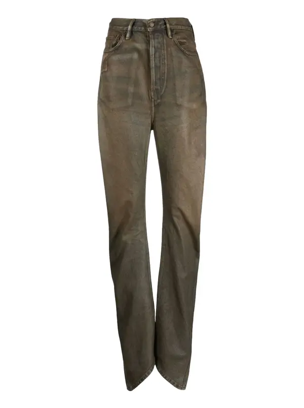 Acne Studios Relaxed Fit Coated Jeans - Brown