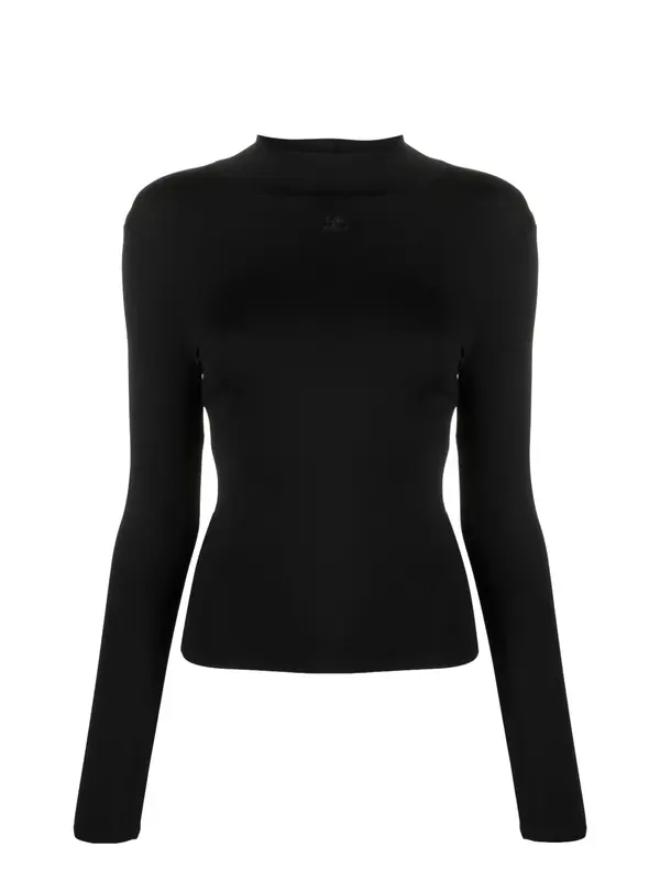 COURREGES Mock-neck Top - Black