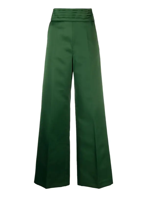 Viktor & Rolf Pleat-detailing High-waist Trousers - Green