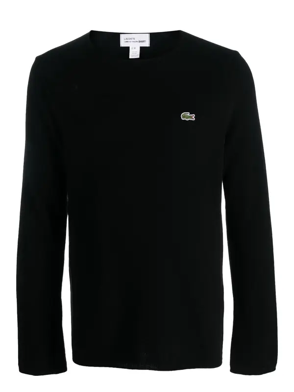 Comme Des Garçons X Lacoste Intarsia-knit Wool Sweater - Black
