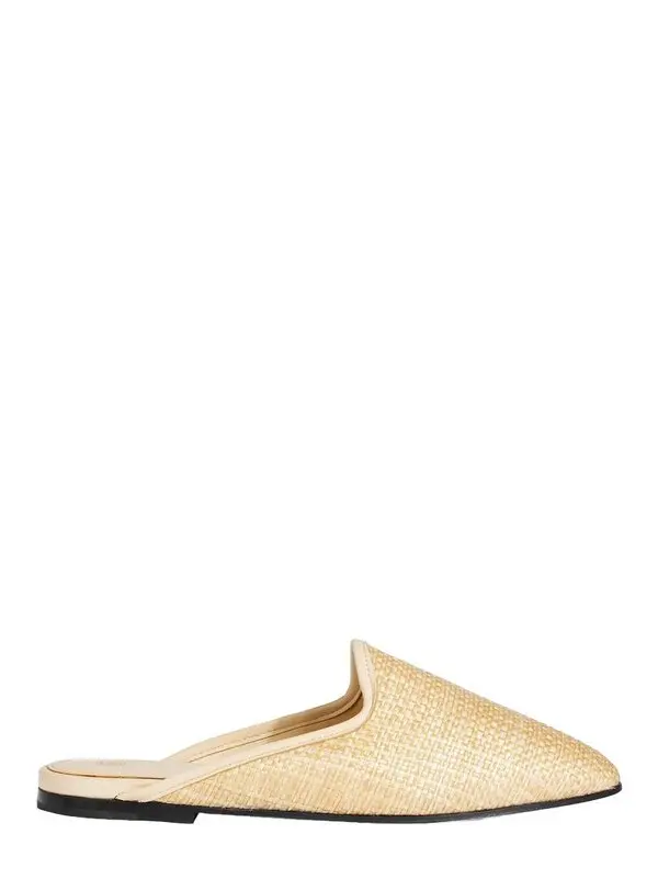 TOTEME Faux Raffia Slippers - Beige