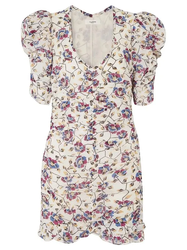 MARANT ETOILE Sireny Floral-print Mini Dress - Ecru