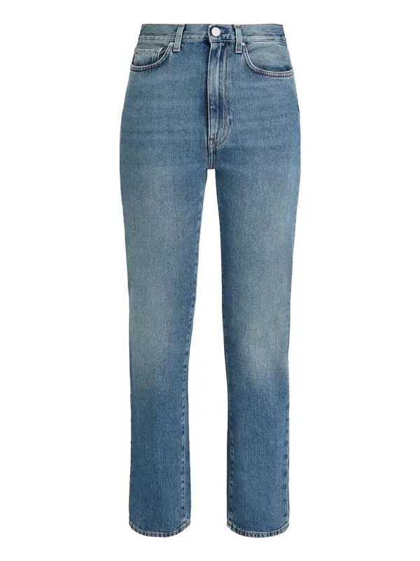 TOTEME Faded Straight-leg Jeans - Mid Denim