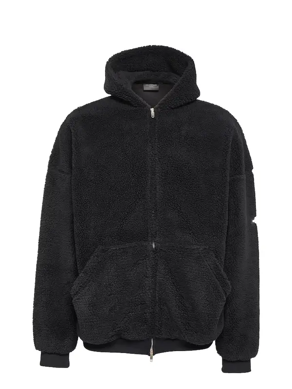 Balenciaga Oversized Fleece Hoodie - Black