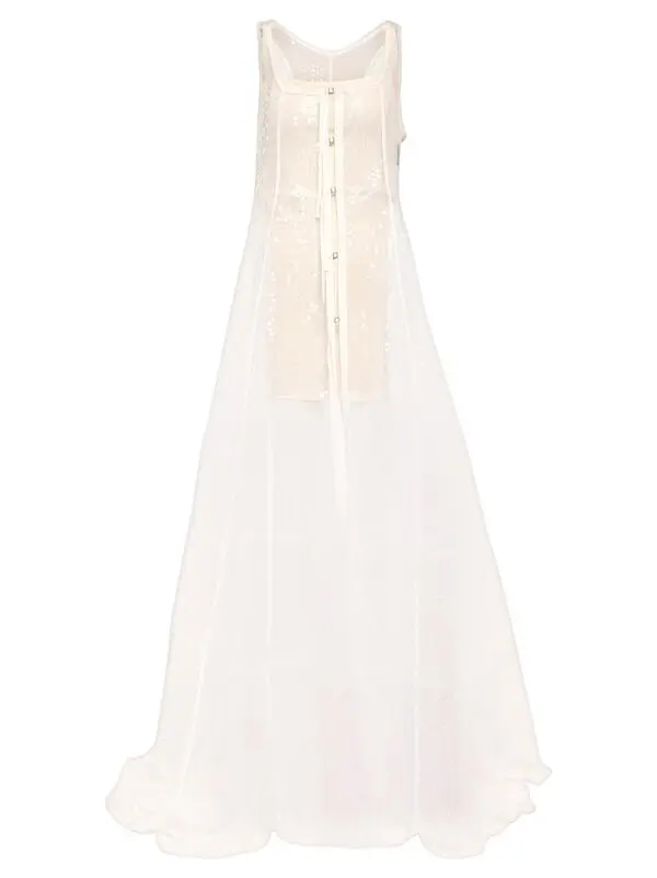 Jacquemus La Robe Dentelle Embellished Gown - White