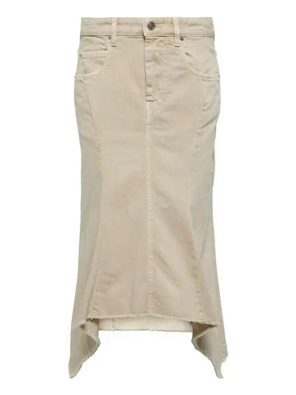 Isabel Marant Nyda Denim Midi Skirt - Beige