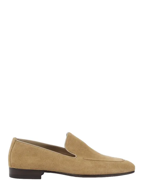 Manolo Blahnik Truro Suede Loafers - Beige