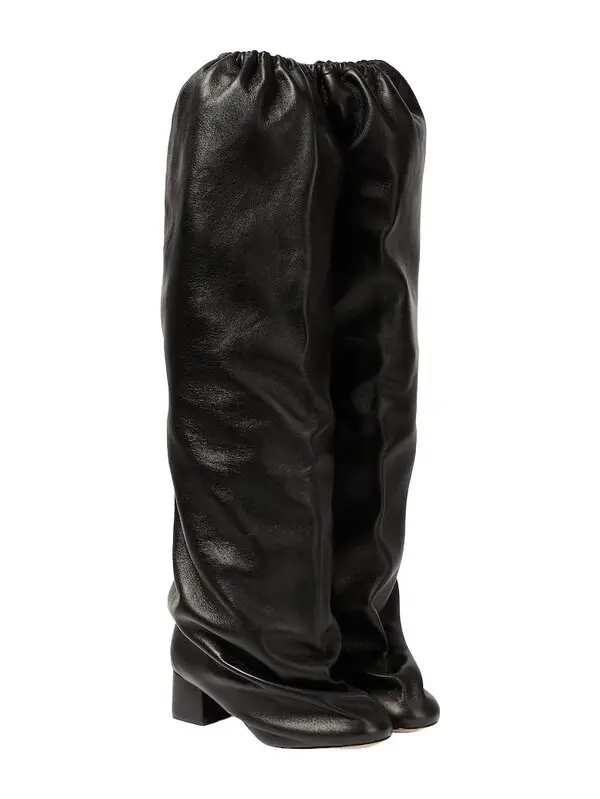 Khaite Bowe Over-the-knee Leather Boots - Black