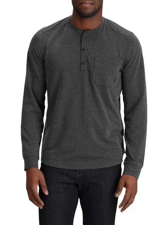 OUTDOOR RESEARCH Aberdeen Long Sleeve Pocket Henley - Black Heather