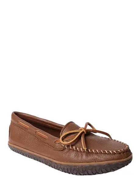 Minnetonka Deerskin Tread Slipper - Carmel