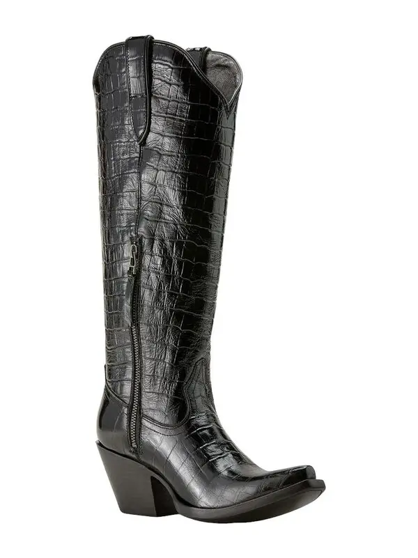 Ariat Casanova Western Boots - Luxe Caviar Croc Print