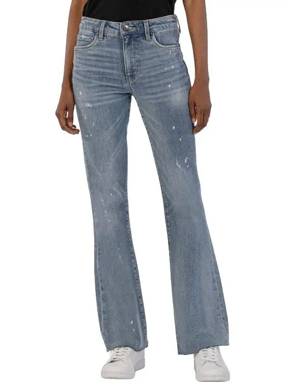 Kut From The Kloth Stella Fab Ab Raw Hem High Waist Flare Jeans - Navigate