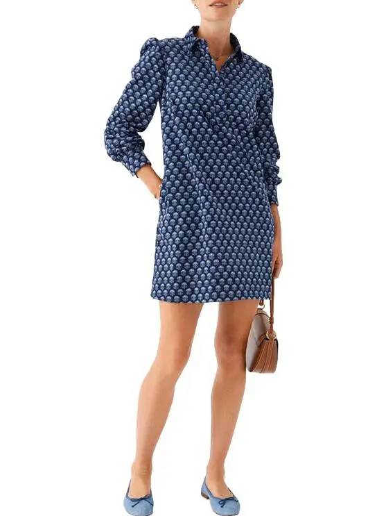 Vineyard Vines Long Sleeve Corduroy Popover Dress - Aviator Blue