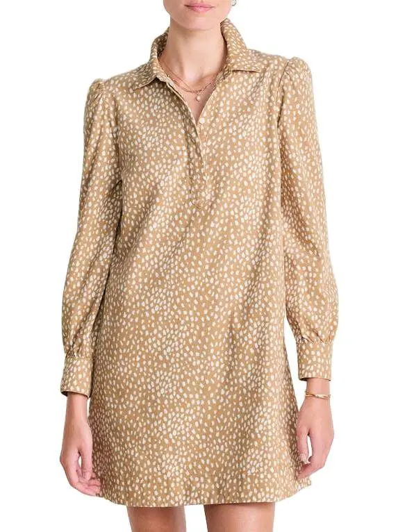 Vineyard Vines Long Sleeve Corduroy Popover Dress - Cappuccino