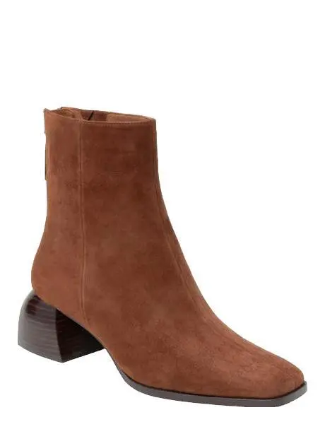 Linea Paolo Sage Leather Booties - Chocolate Brown