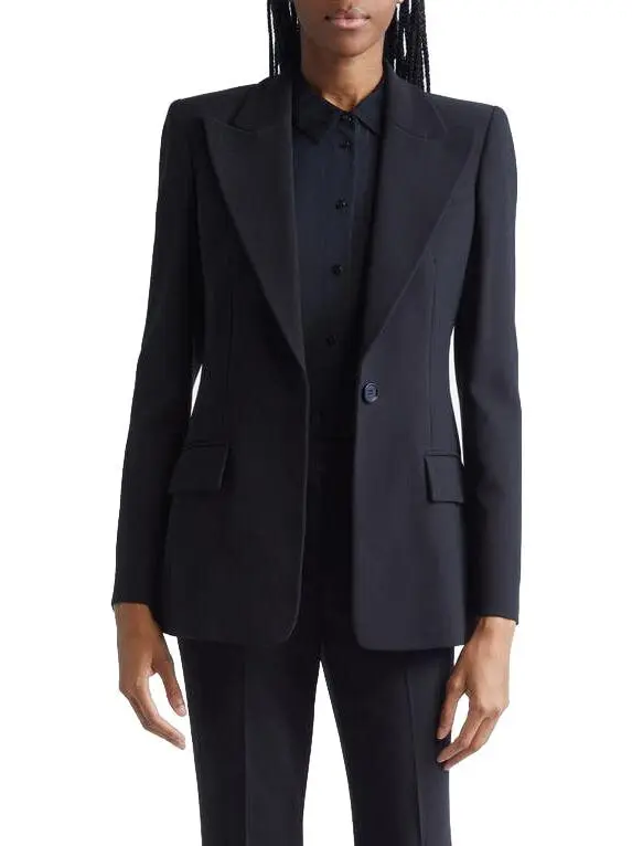 Michael Kors Georgina Virgin Wool-blend Blazer - Black